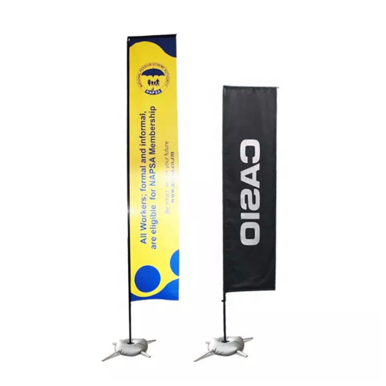 Outdoor Promotional Custom Rectangular Beach Flags Banners