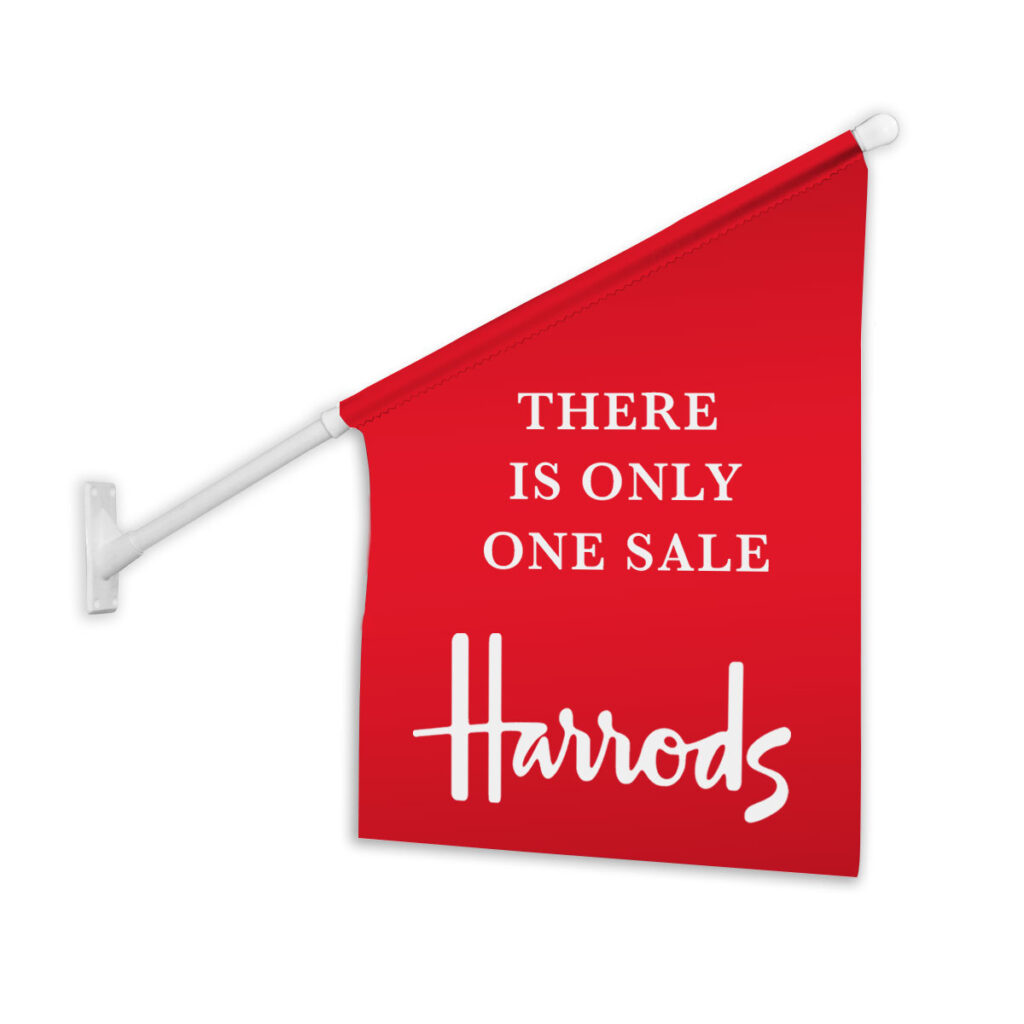 Wall Mounted Promotional Flags End Sign Flags Custom Printed
